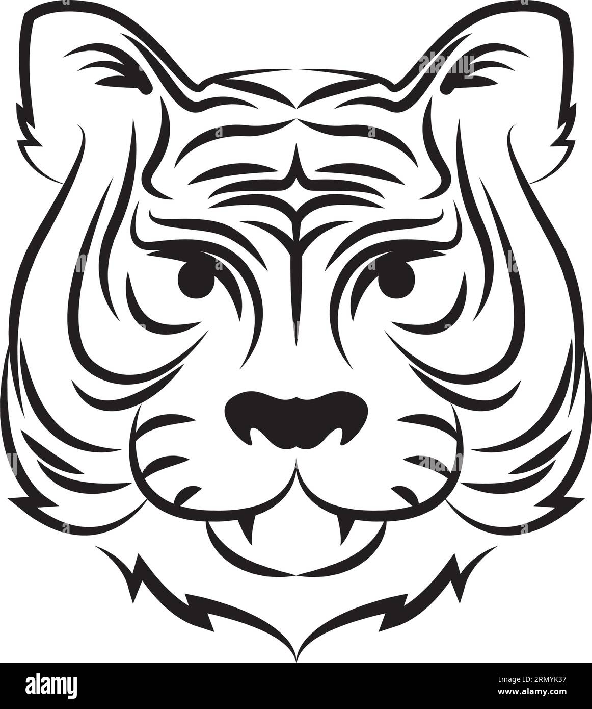 Isolated asian outline of a tiger Vector Stock Vector Image & Art - Alamy