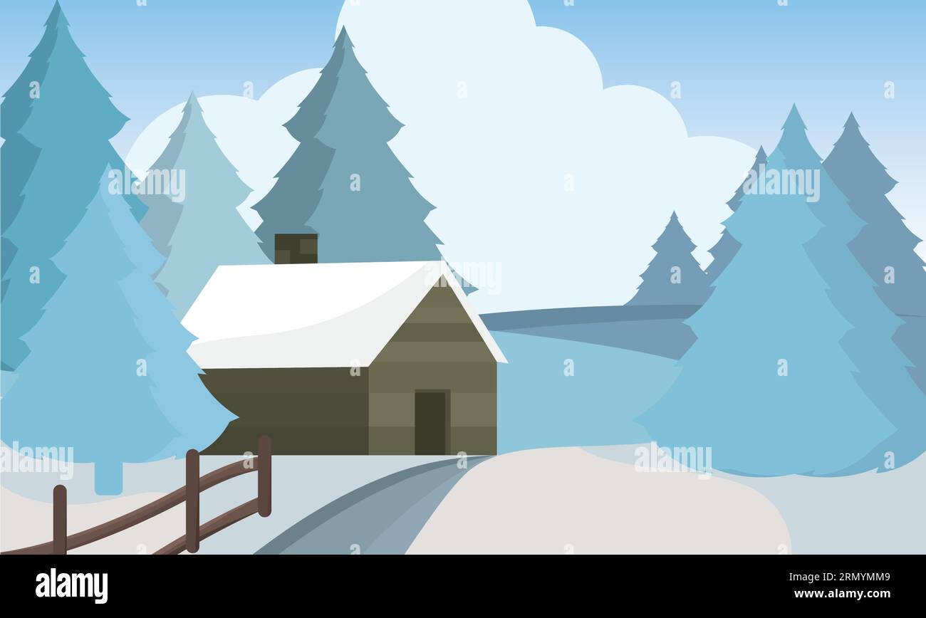Cold colored winter seasonal natural landscape Vector Stock Vector ...