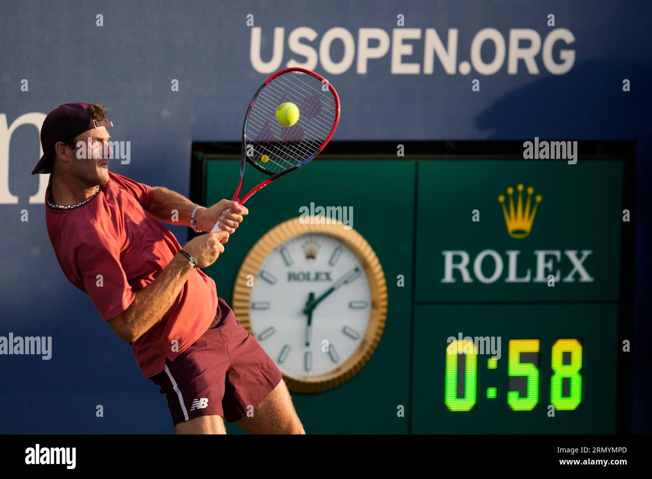 Tommy Paul, of the United States, returns a shot to Roman Safiullin, of ...