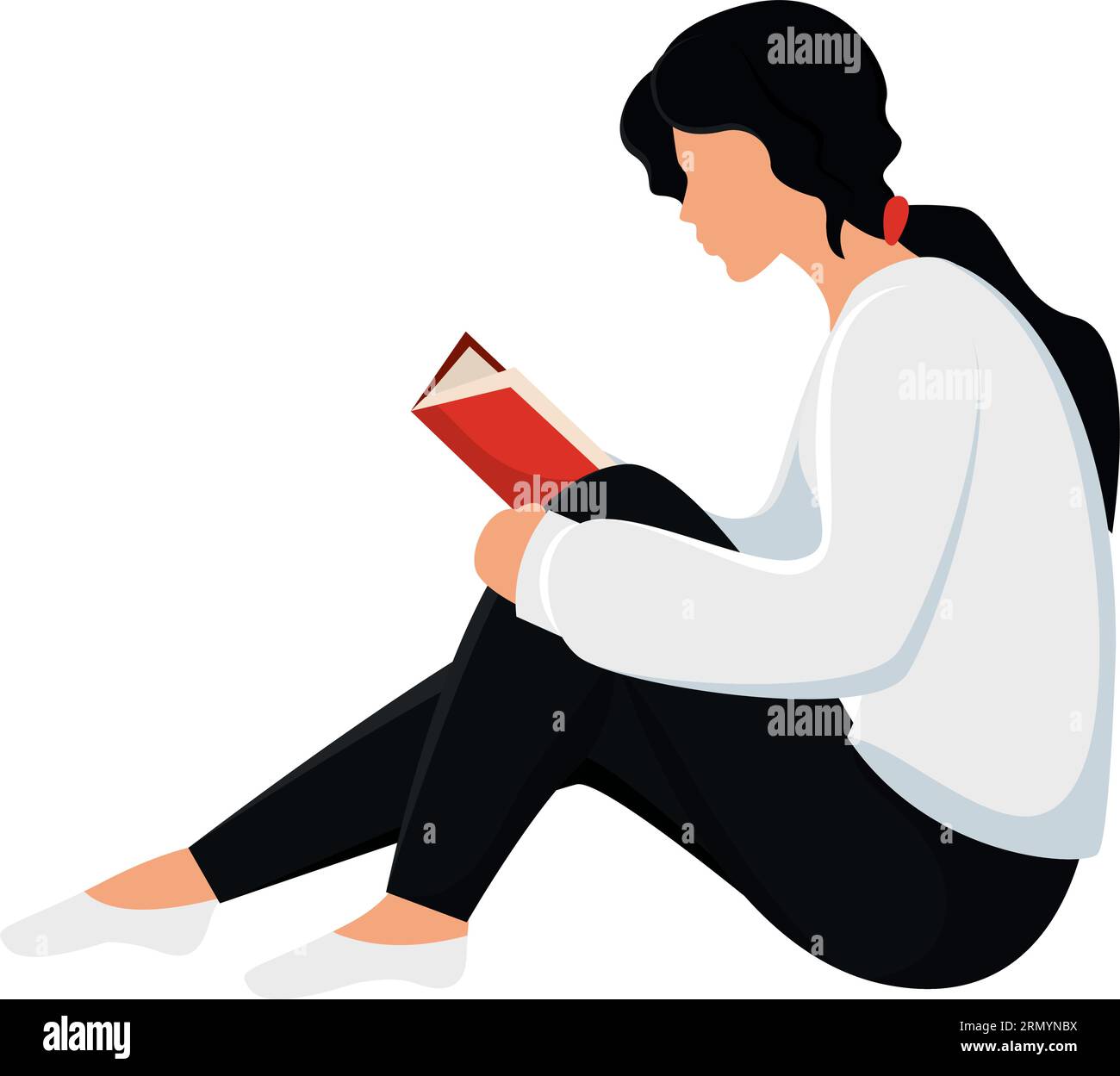 Happy woman reading a book Hygge lifestyle Vector Stock Vector Image ...