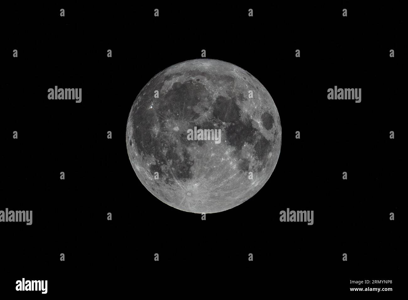 Image of the Blue Moon on 30th August 2023 as seen from York, UK Stock ...