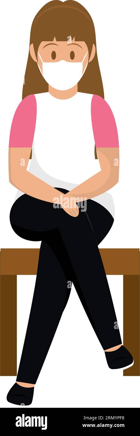 Isolated sit cute female character Vector Stock Vector Image & Art - Alamy