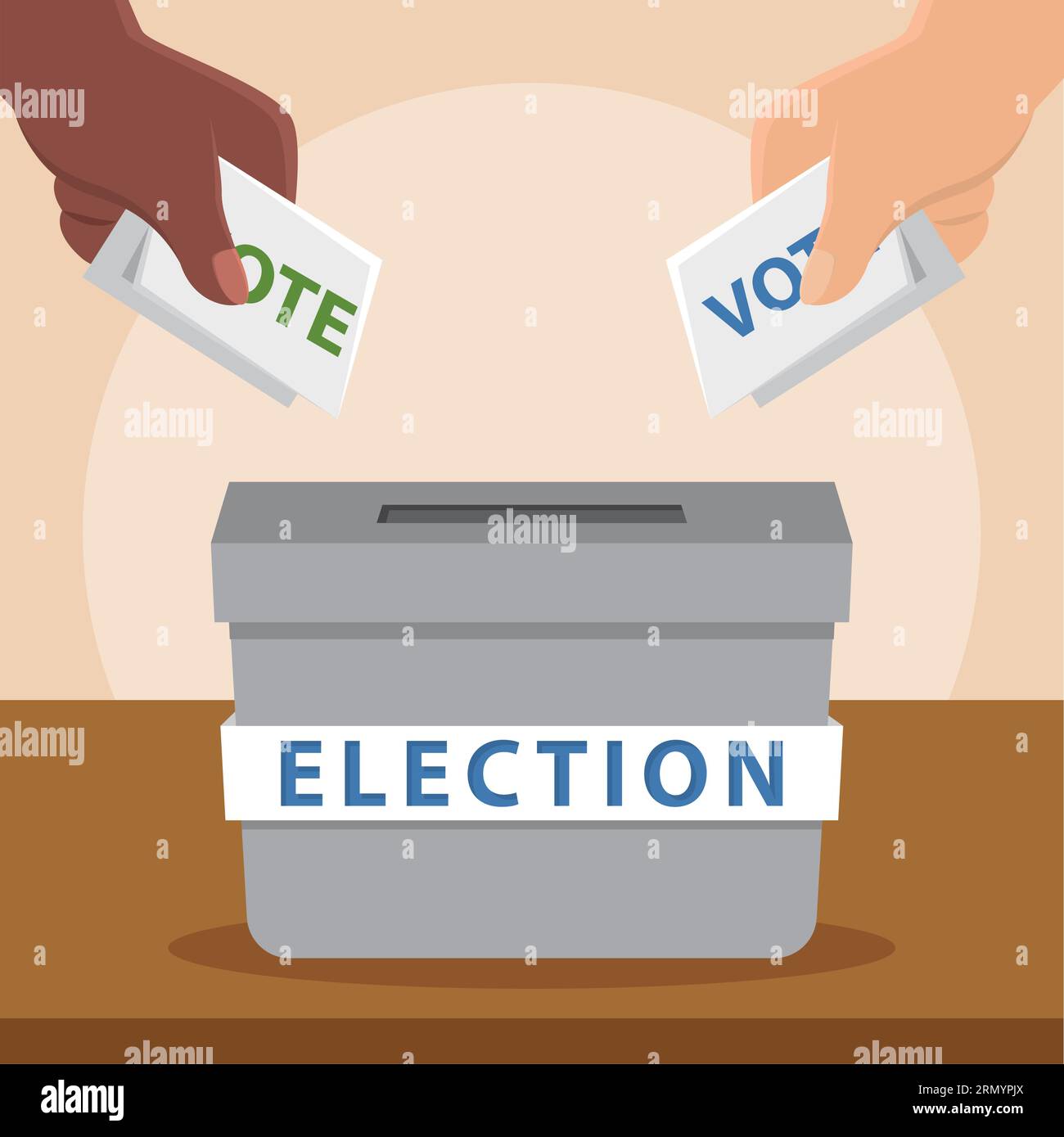 Pair of hands holding an election vote Election day Vector Stock Vector ...