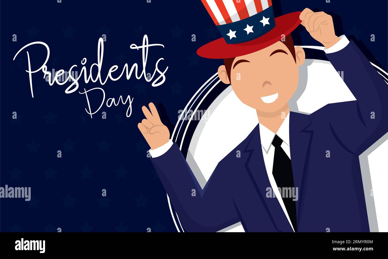 Isolated male president character with traditional hat President day ...