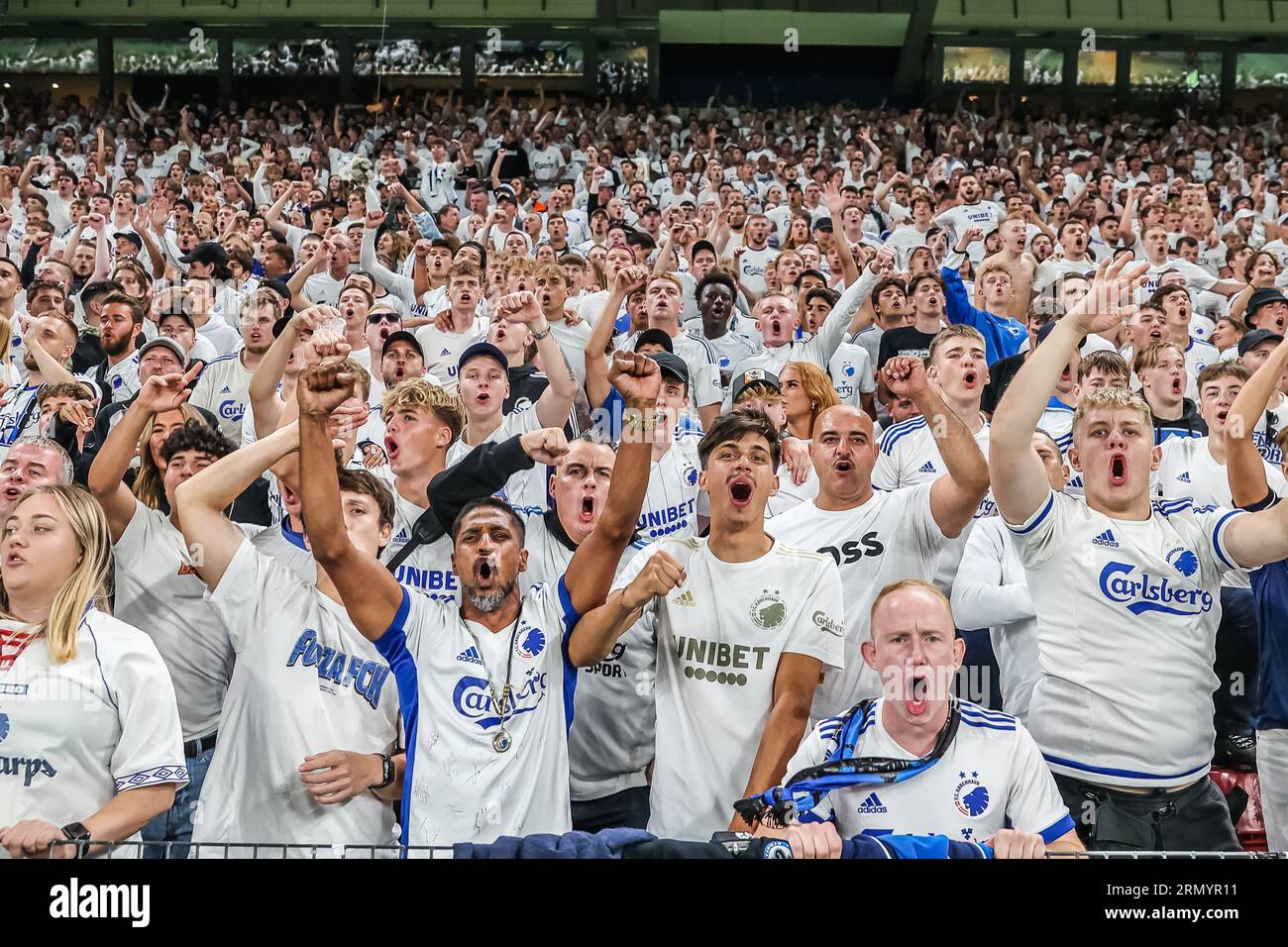 Copenhagen, Denmark. 30th Aug, 2023. Football fans of FC Copenhagen ...