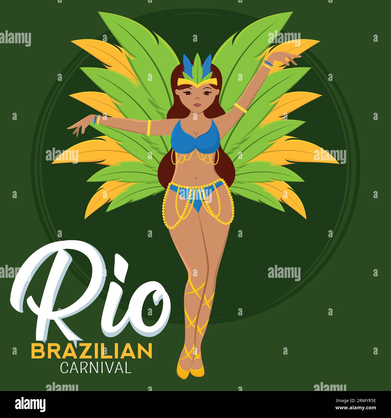 Isolated girl dancer character with carnival costume Rio de Janeiro Vector Stock Vector Image ...