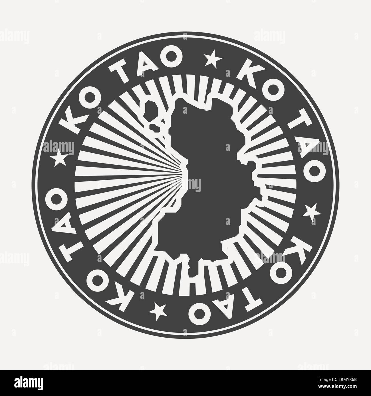 Ko Tao round logo. Vintage travel badge with the circular name and map ...