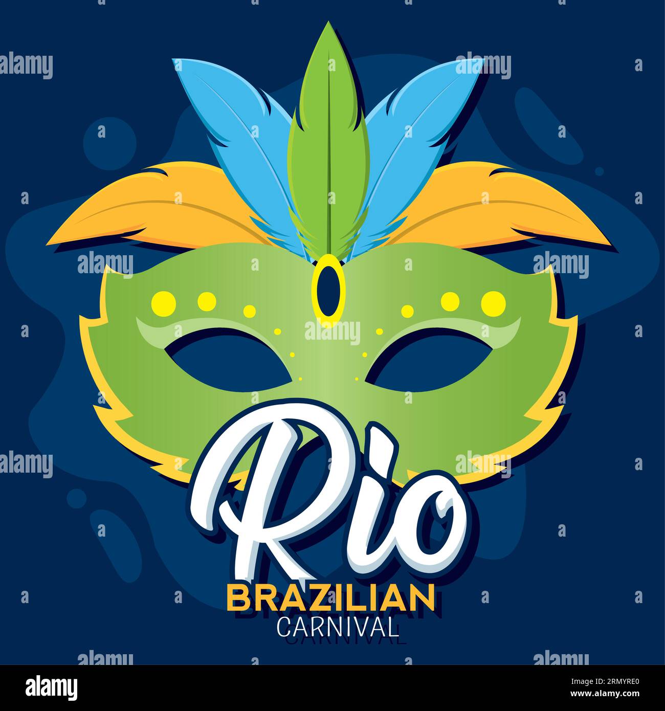 Isolated colored carnival mask with feathers Rio de Janeiro carnival ...