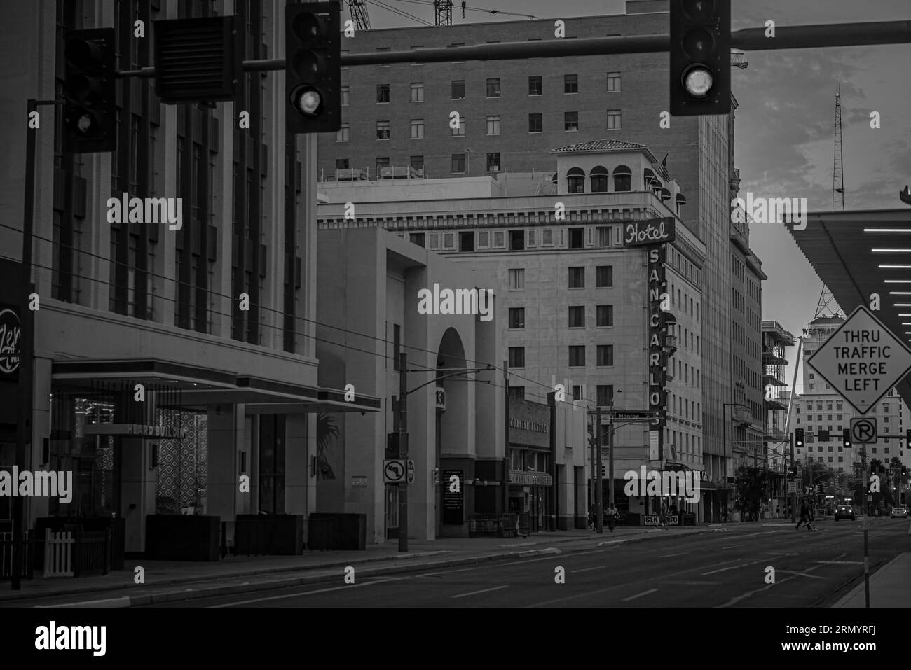 Buildings in downtown phoenix Black and White Stock Photos & Images - Alamy