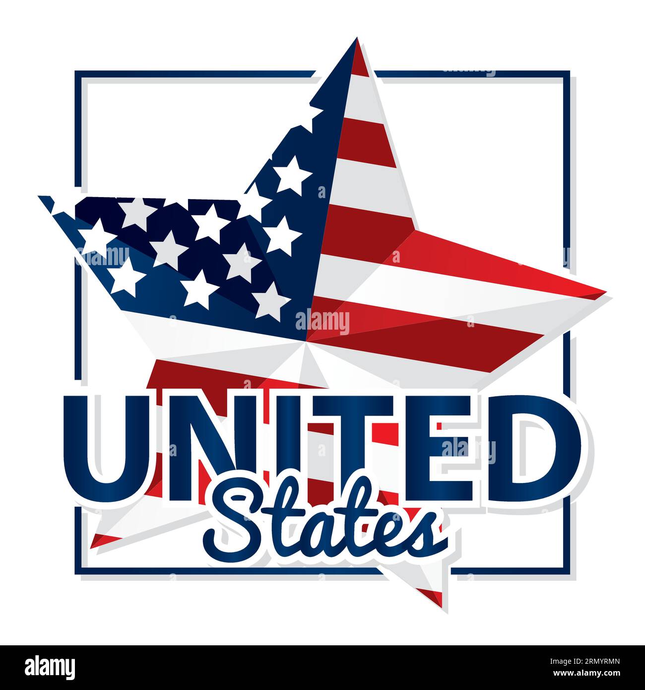 Isolated star shape with the flag of United States Vector Stock Vector ...