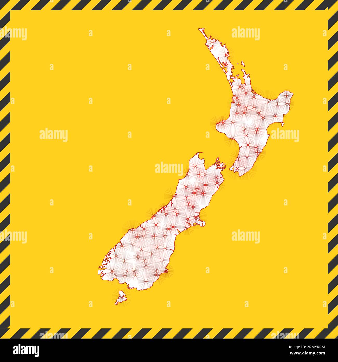New Zealand closed - virus danger sign. Lockdown country icon. Black ...