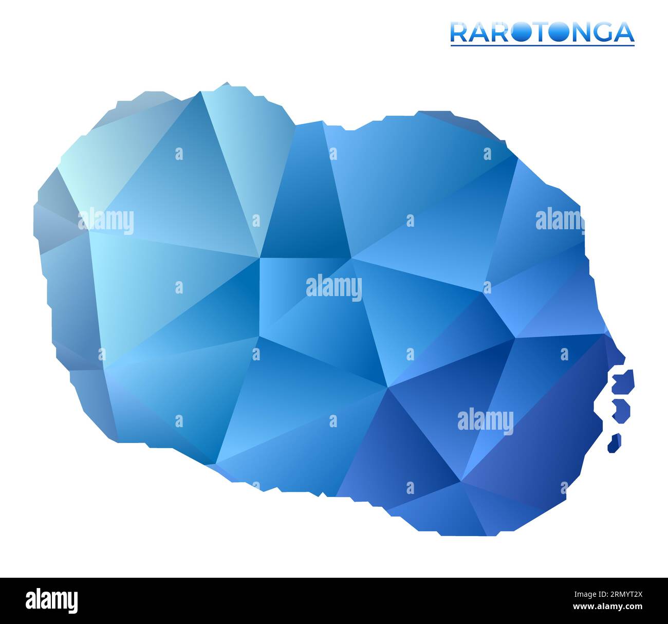Vector polygonal Rarotonga map. Vibrant geometric island in low poly style. Amazing illustration ...