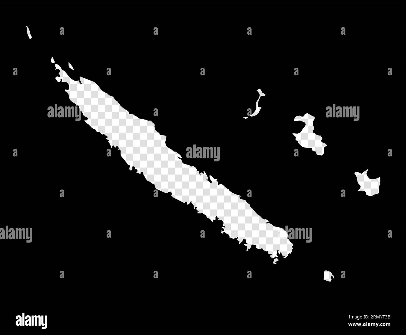 Stencil map of New Caledonia. Simple and minimal transparent map of New ...