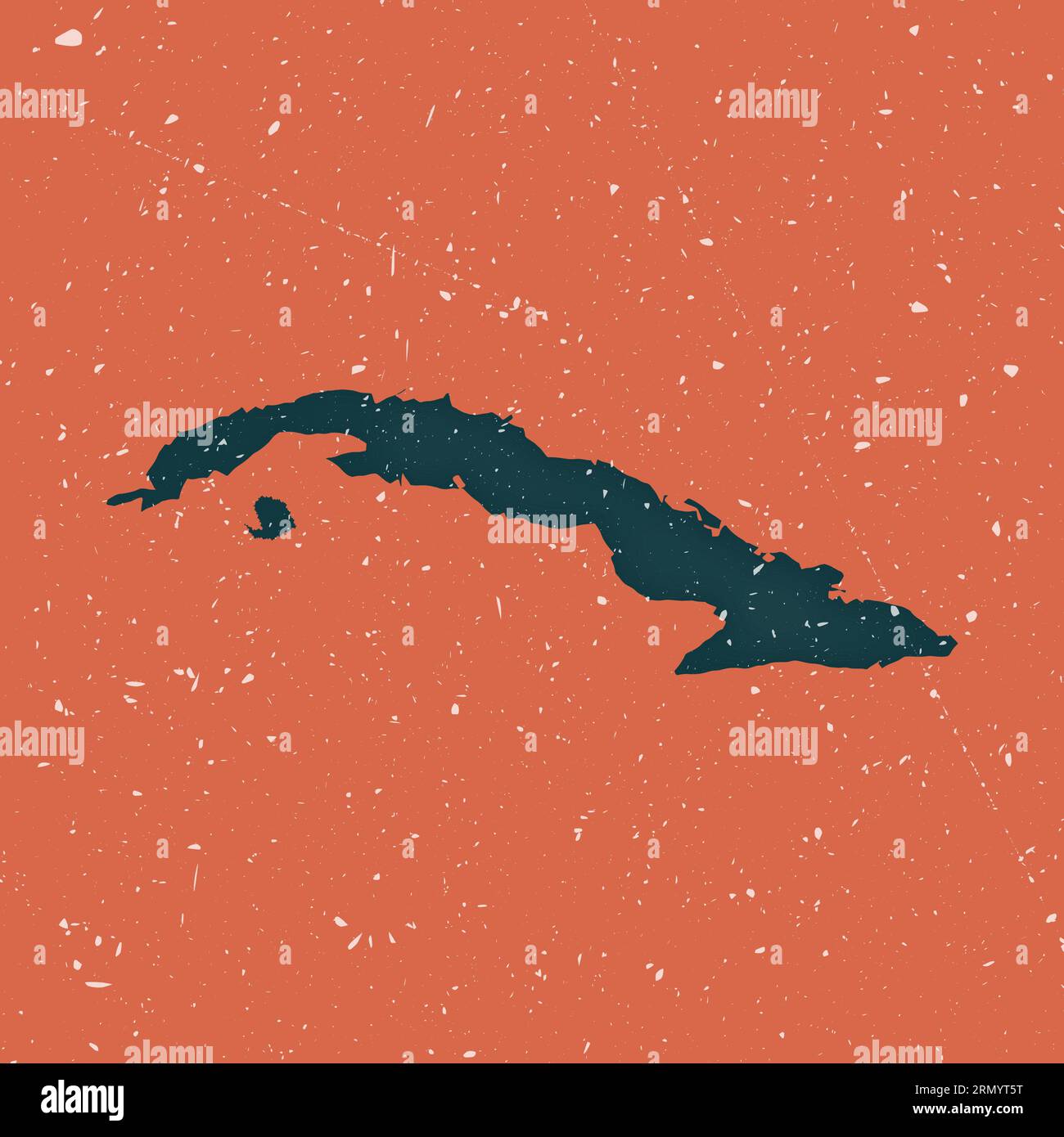 Cuba vintage map. Grunge map of the country with distressed texture ...