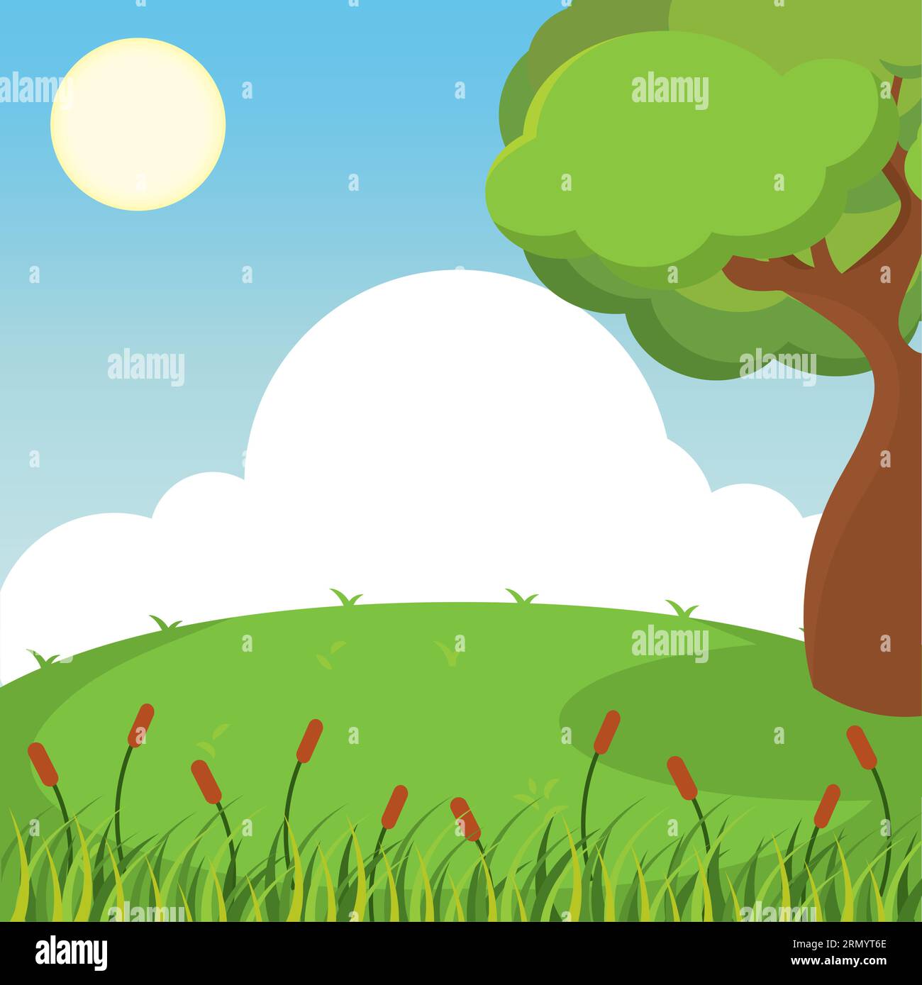 Colored spring seasonal natural landscape Vector Stock Vector Image ...