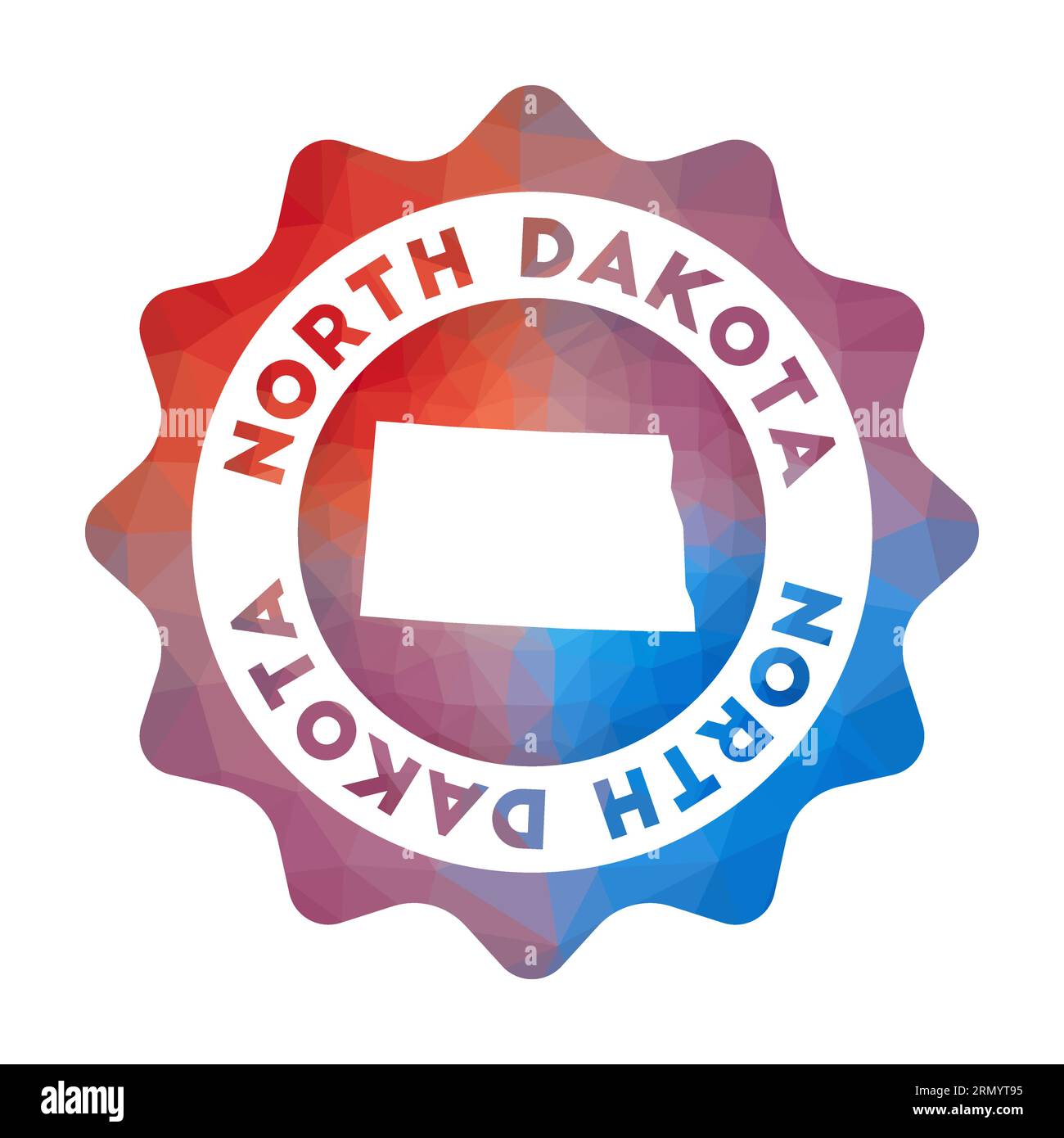 North Dakota low poly logo. Colorful gradient travel logo of the US ...