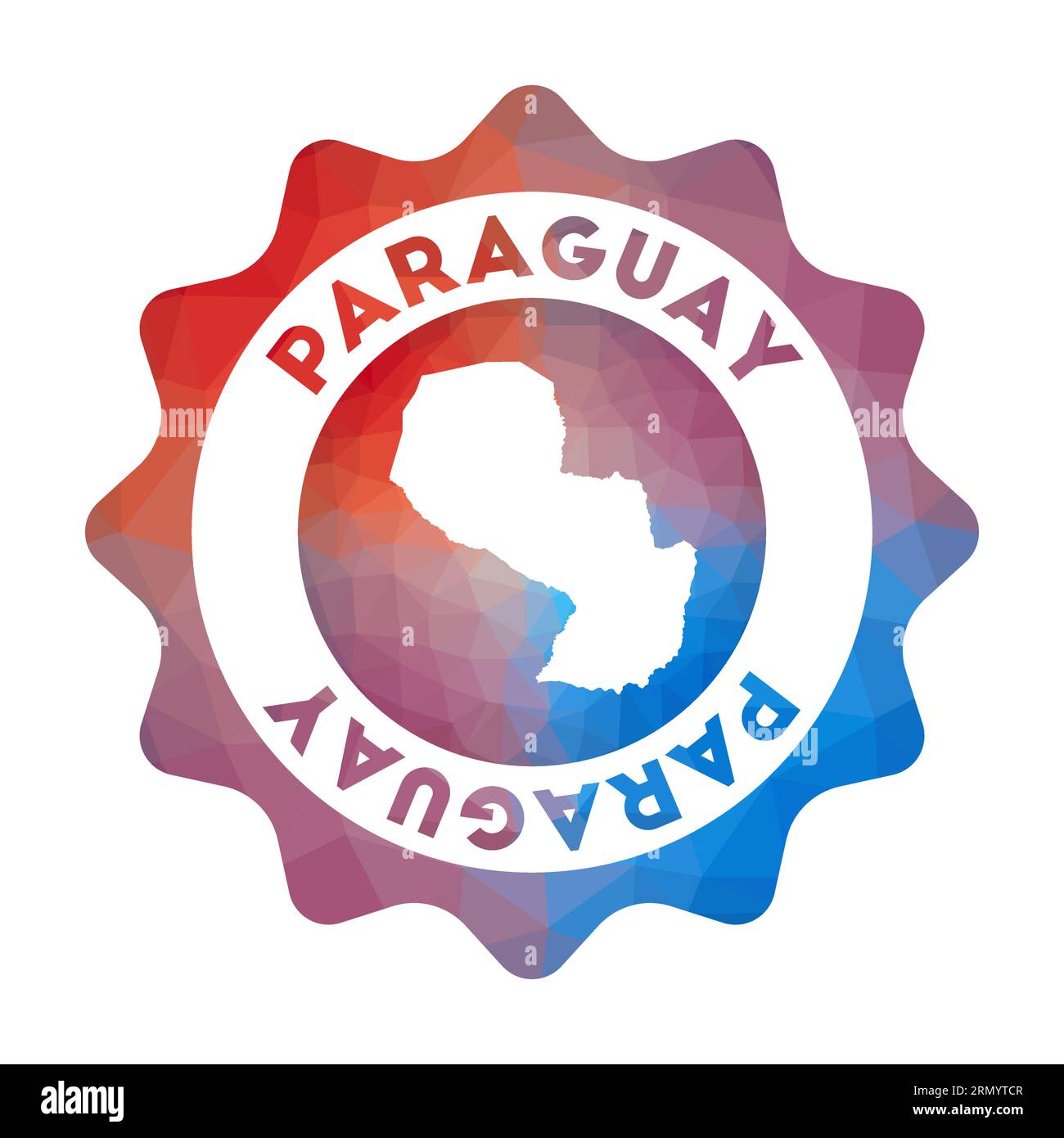 Paraguay low poly logo. Colorful gradient travel logo of the country in ...