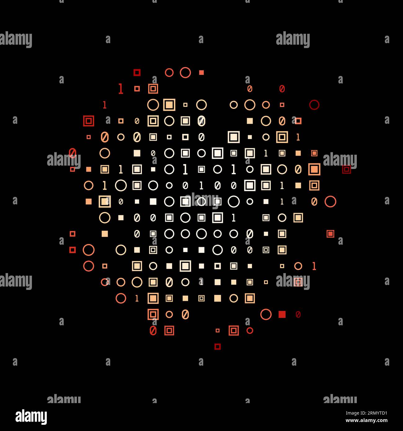 Amazing geometric matrix background in orange-red colors. Modern ...