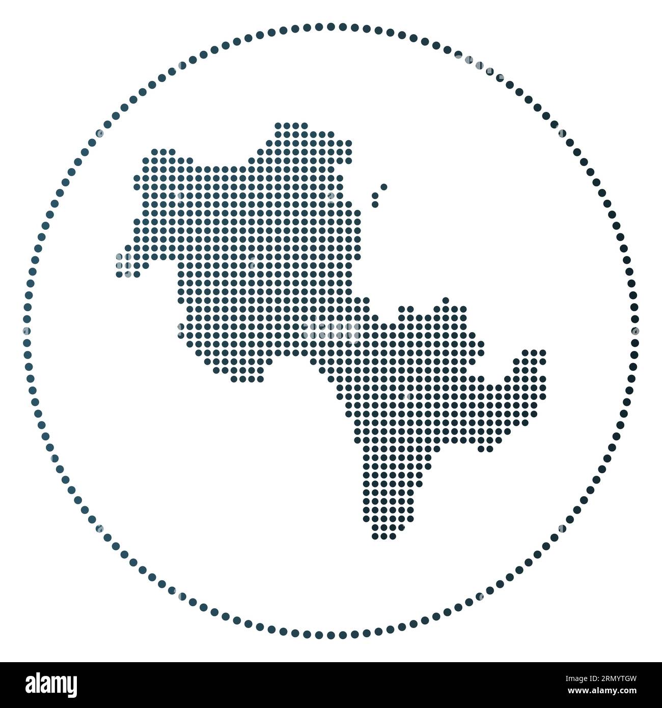 Koh Rong digital badge. Dotted style map of Koh Rong in a circle. Tech ...