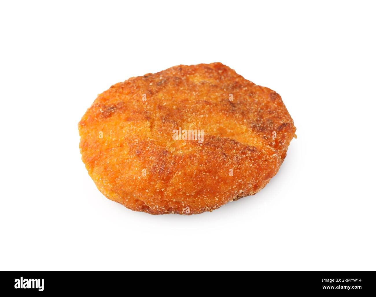 One tasty vegan cutlet on white background Stock Photo - Alamy