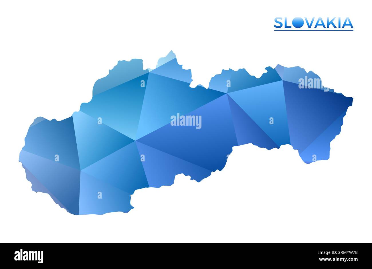 Vector polygonal Slovakia map. Vibrant geometric country in low poly style. Vibrant illustration ...