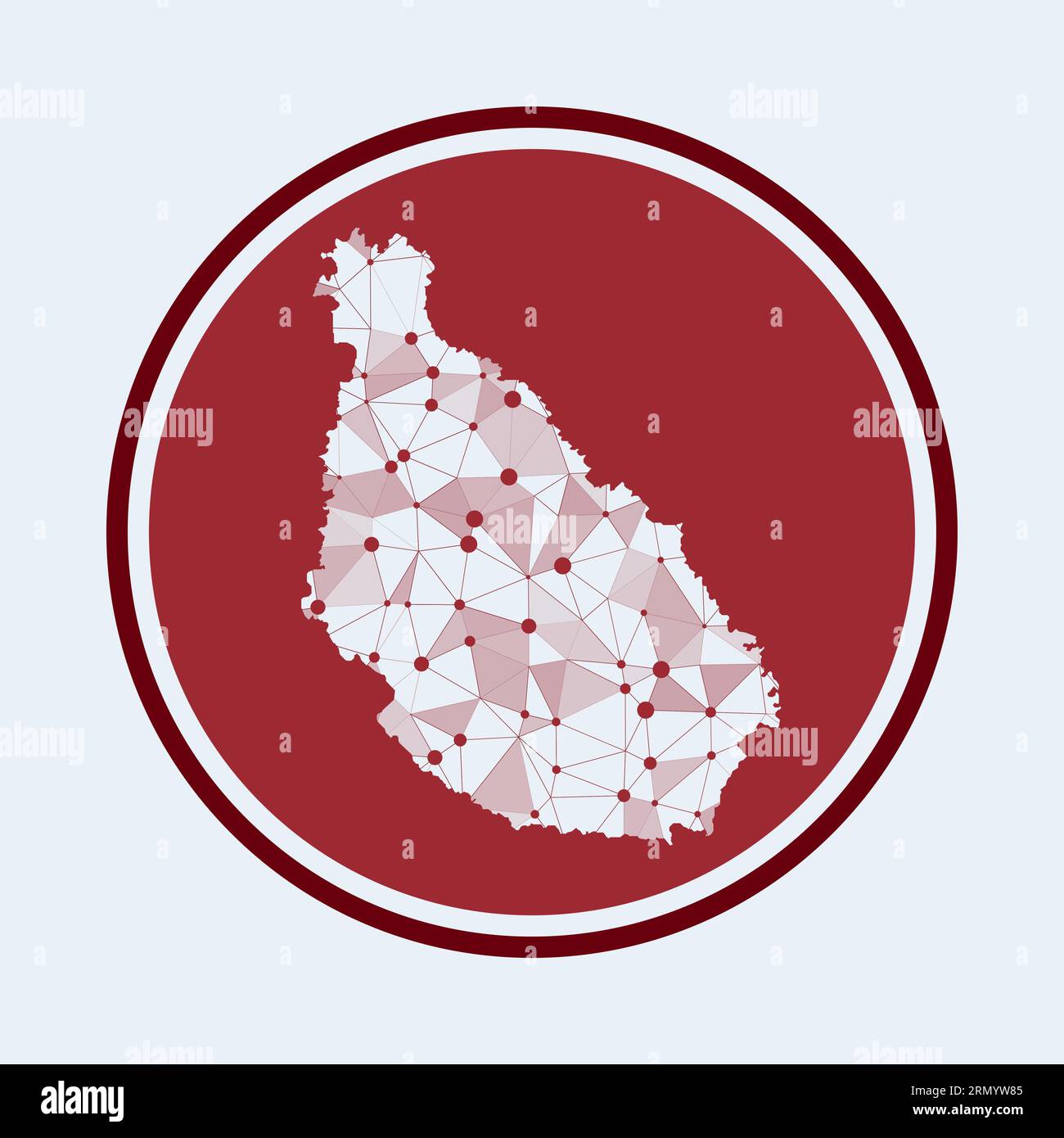 Santiago Island icon. Trendy tech logo of the island. Geometric mesh ...