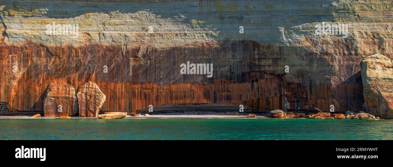 Beautiful Rock formation along Lake Superior in Michigan's National ...