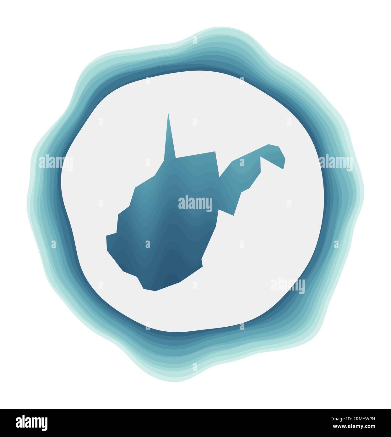 West Virginia logo. Badge of the US state. Layered circular sign around ...