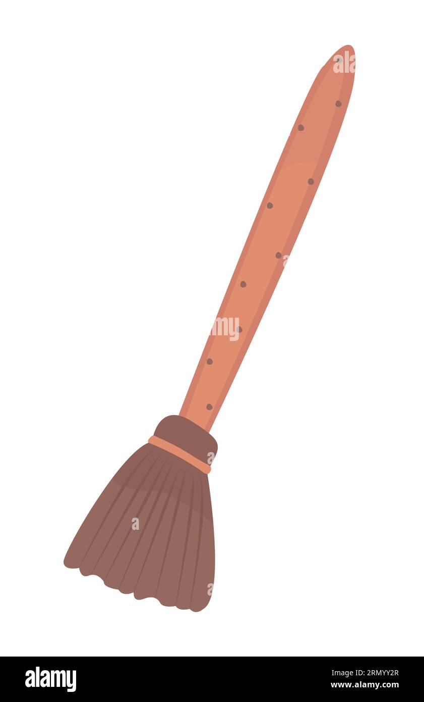 Cute broom for cleaning home, vector color illustration Stock Vector ...