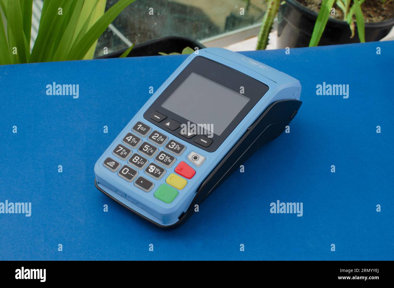 Close-up of a contactless credit card payment device, facilitating fast ...