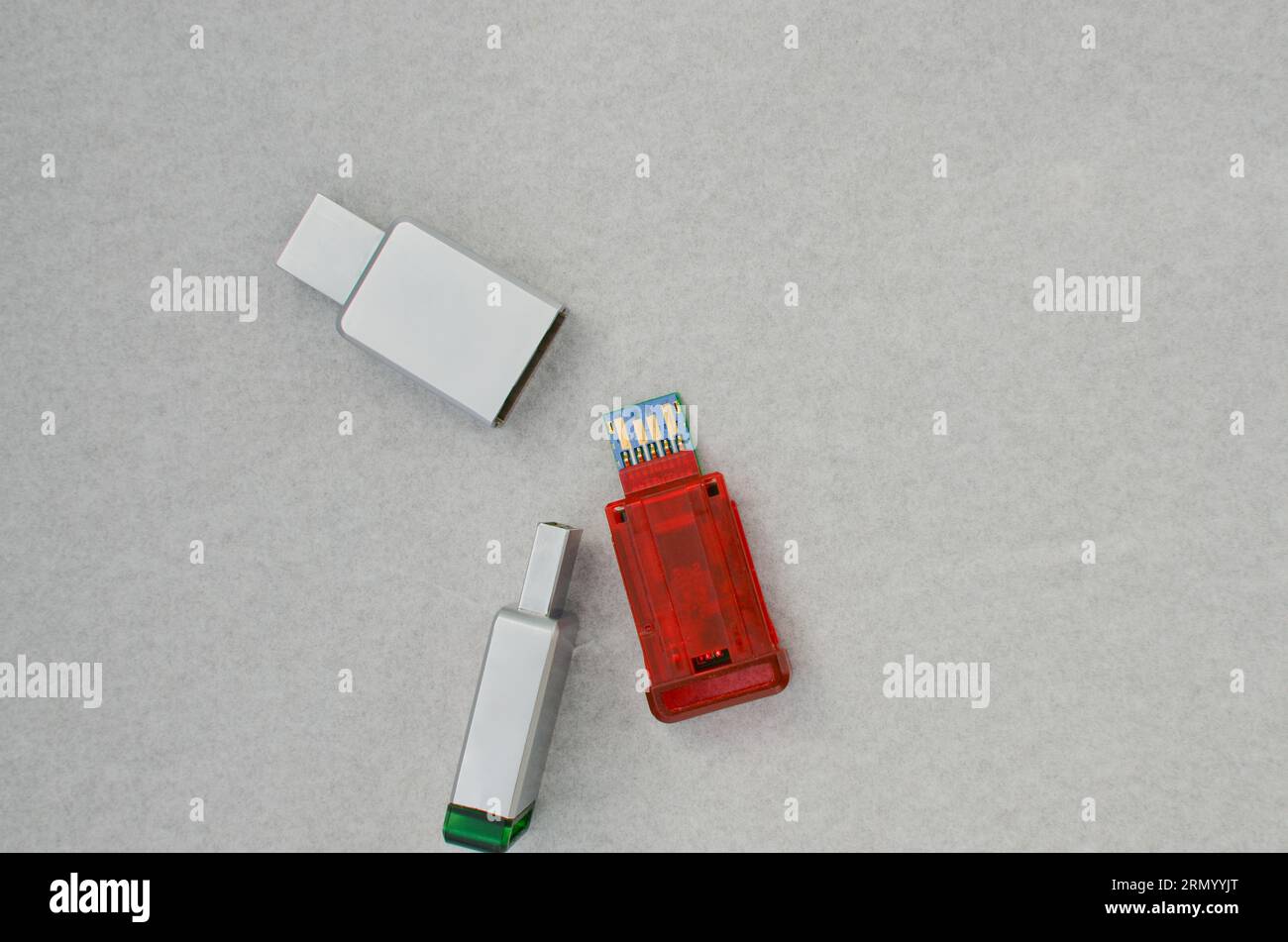 Closeup of an open USB stick revealing its internal circuitry for ...