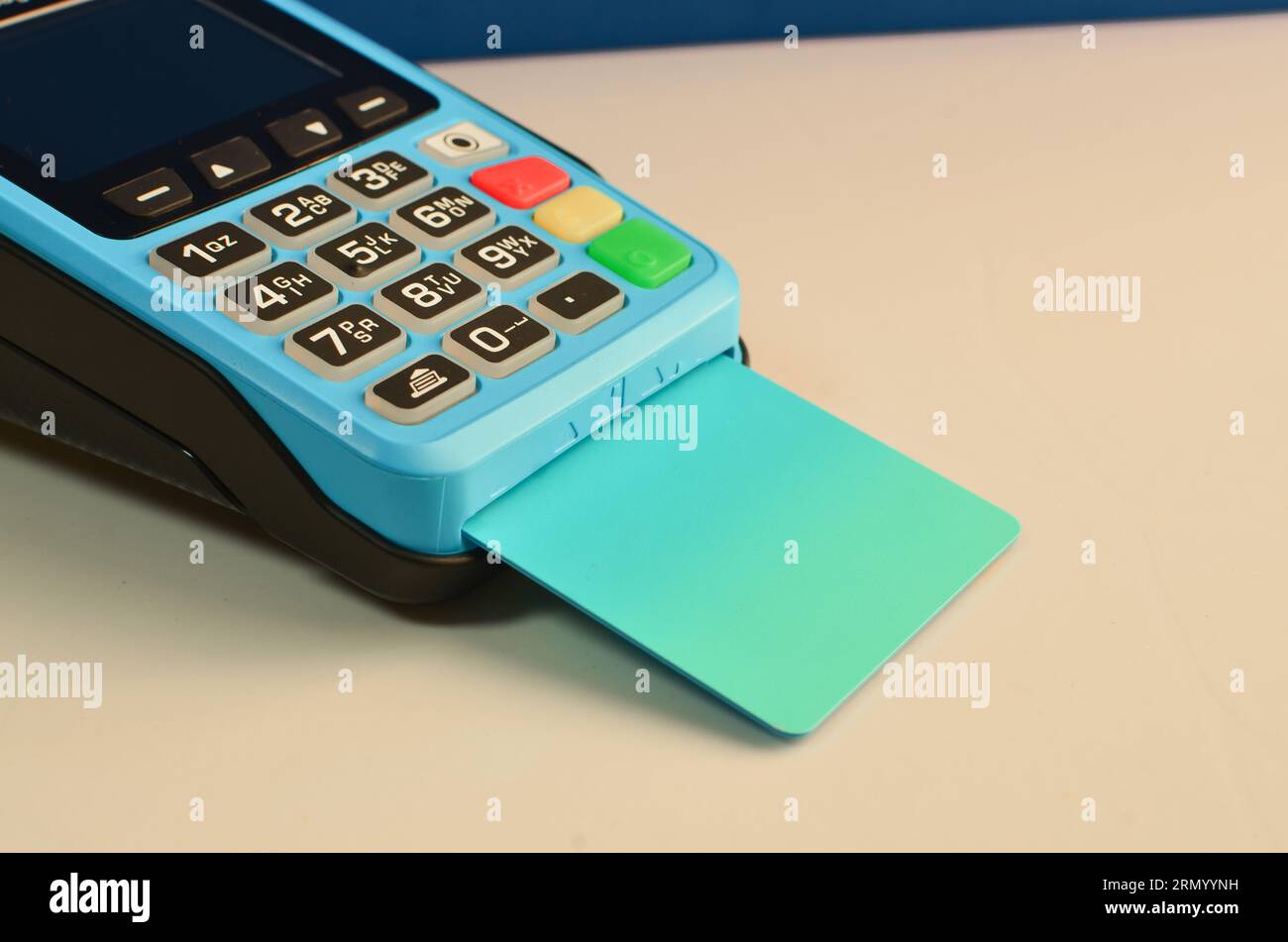 Close-up of a contactless credit card payment device, facilitating fast ...