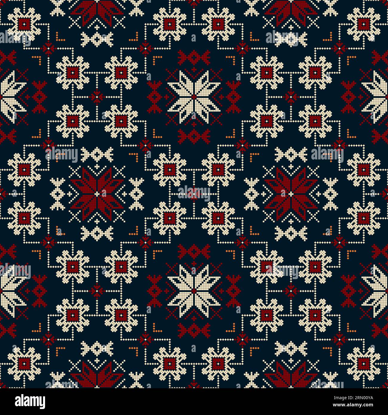 Traditional Latvian embroidery seamless pattern, vector illustration ...