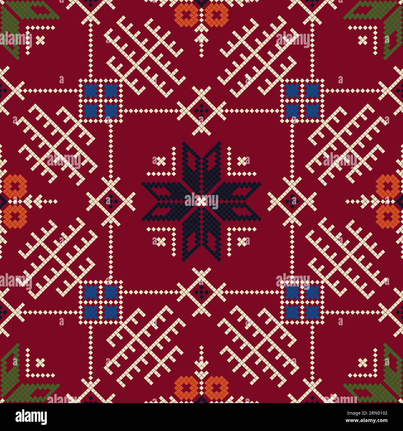Traditional Latvian embroidery seamless pattern, vector illustration Stock Vector Image & Art ...