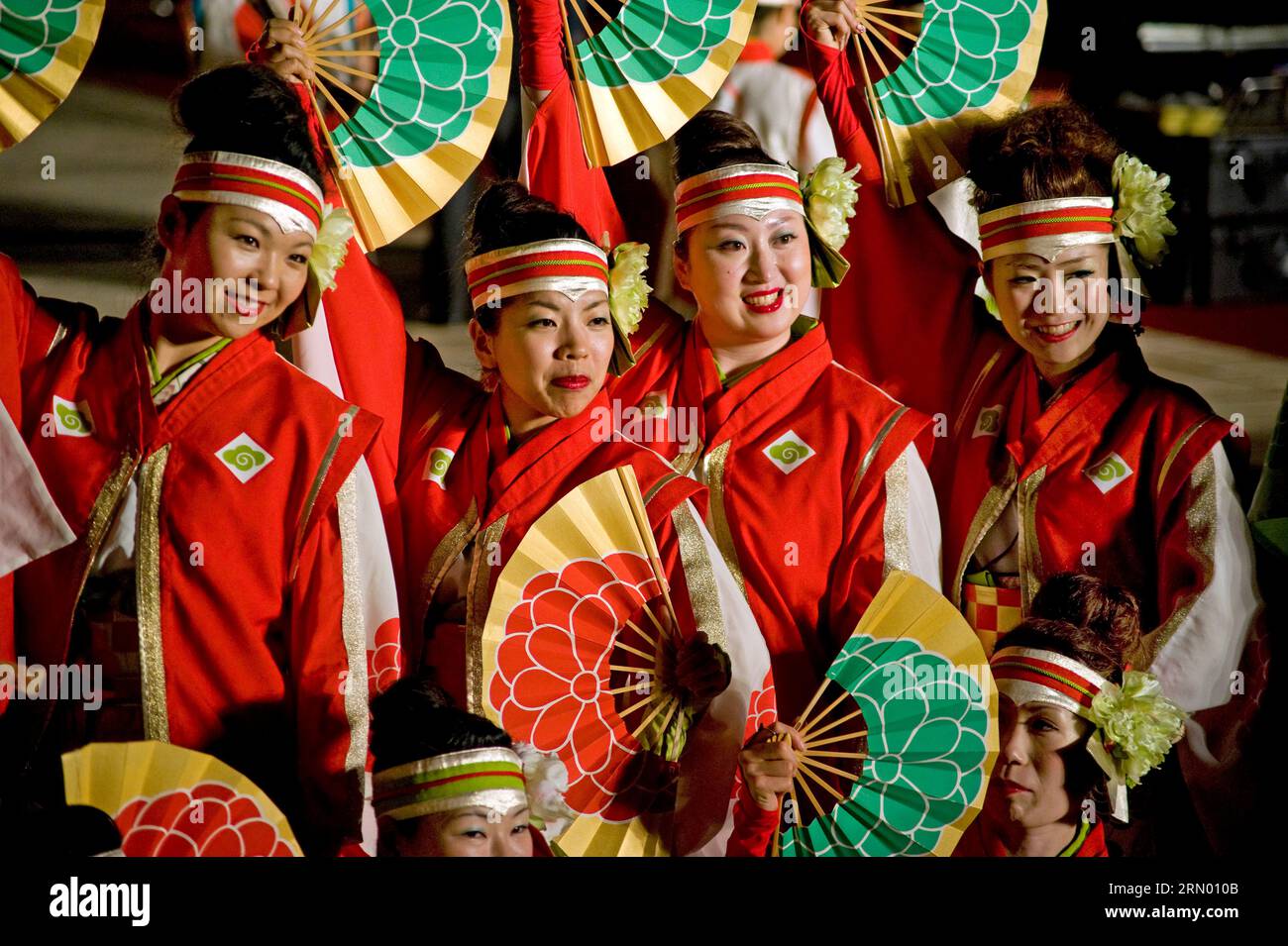 Asian women in colorful costumes appear at the Lantern Festival in ...