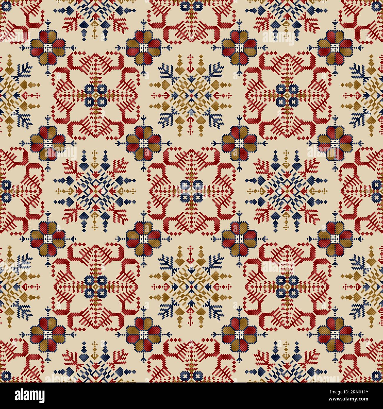 Traditional Latvian embroidery seamless pattern, vector illustration Stock Vector Image & Art ...