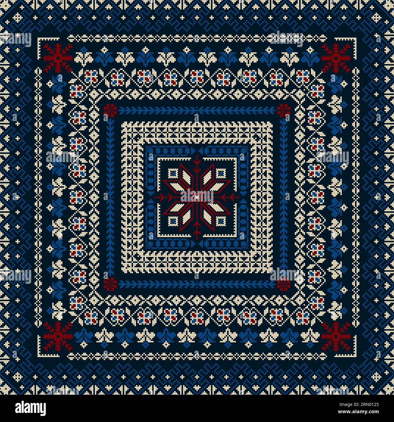 Traditional Latvian embroidery seamless pattern, vector illustration Stock Vector Image & Art ...