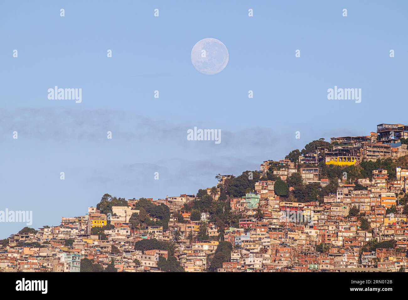 full moon and the Vidigal community in Rio de Janeiro Stock Photo - Alamy