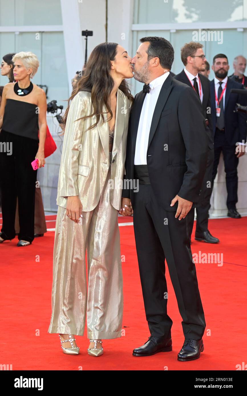 Venice Lido, Italy. 30th Aug, 2023. Francesca Verdini (l) and Matteo ...