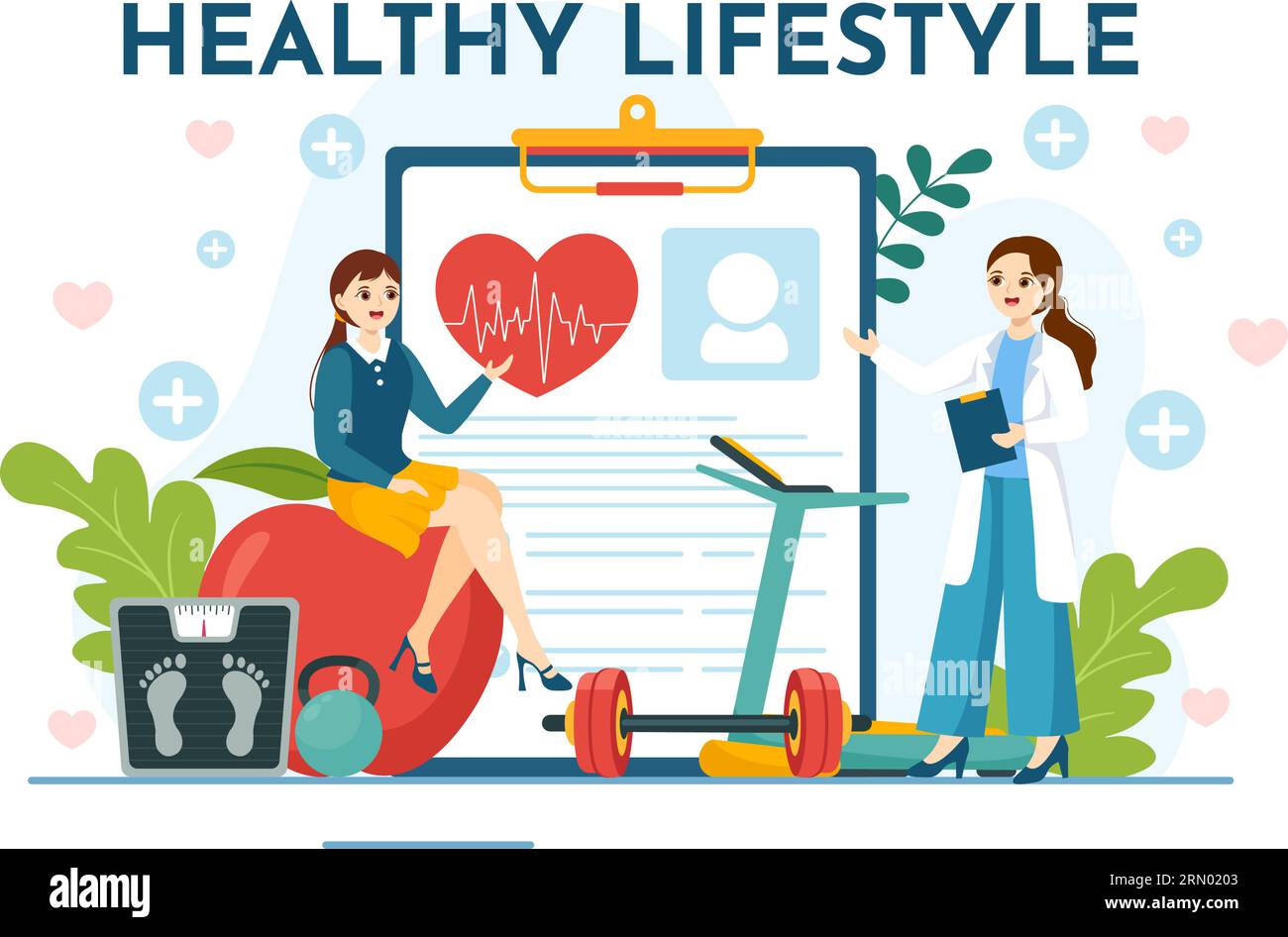 Healthy Lifestyle Vector Illustration with Organic Vegetables or Fruit ...