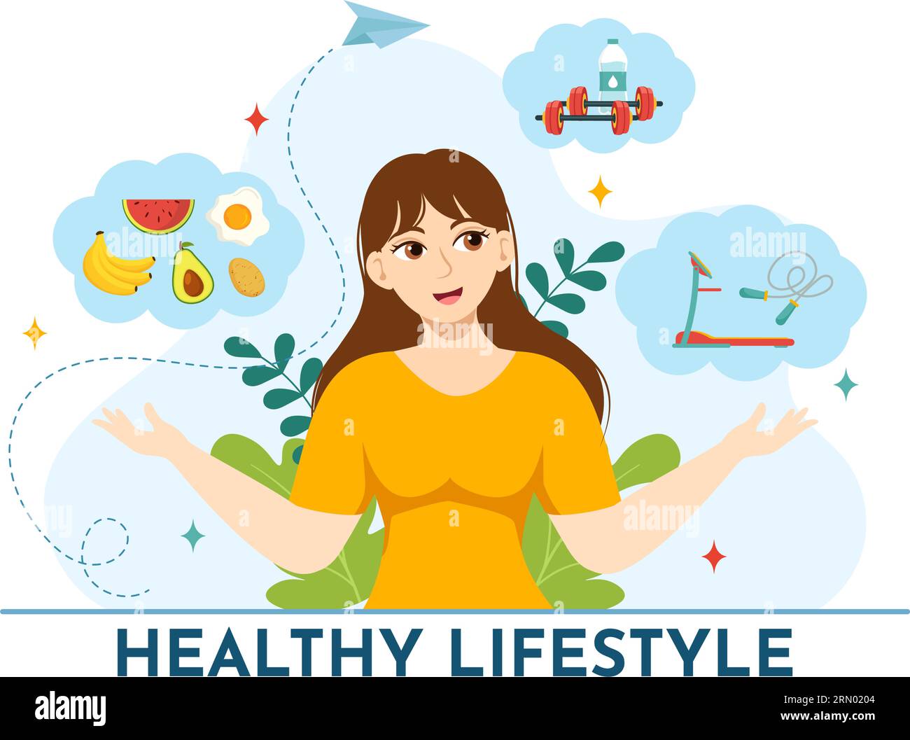 Healthy Lifestyle Vector Illustration with Organic Vegetables or Fruit ...