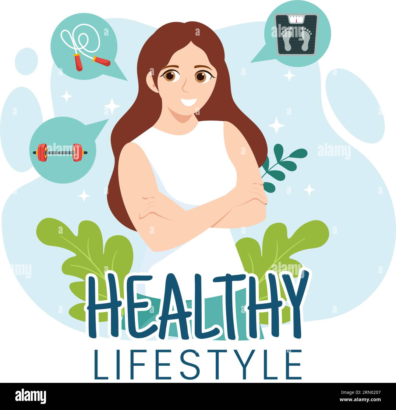 Healthy Lifestyle Vector Illustration with Organic Vegetables or Fruit ...