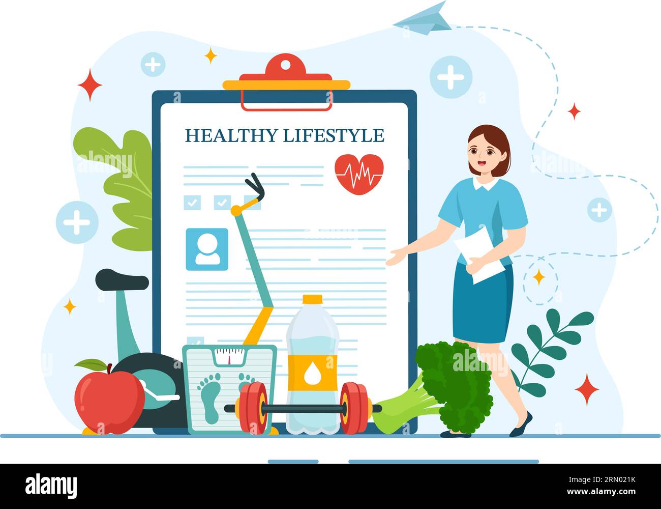 Healthy Lifestyle Vector Illustration with Organic Vegetables or Fruit ...