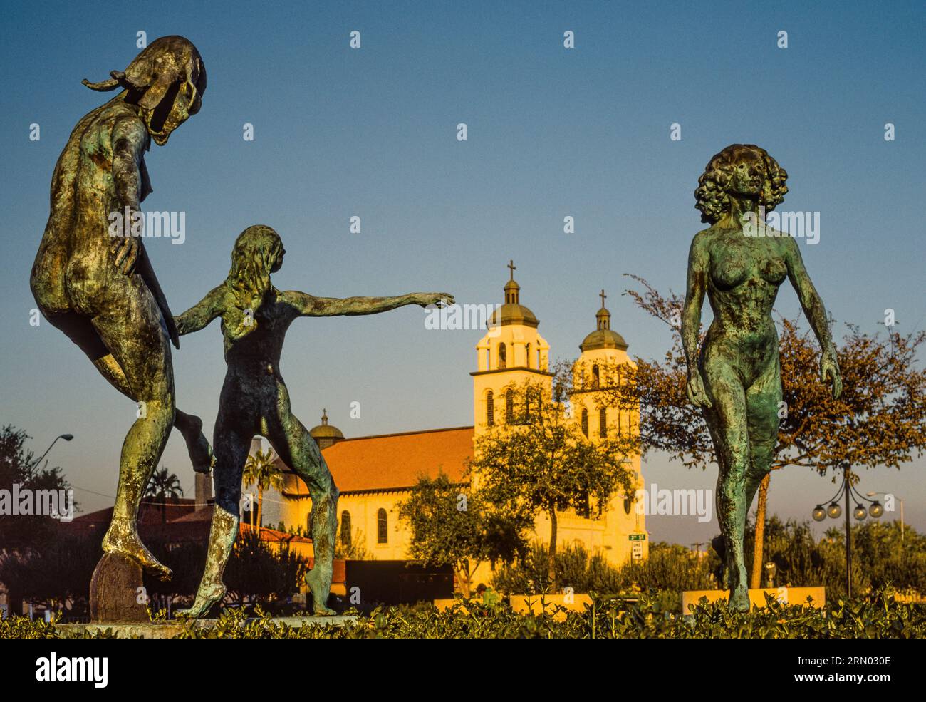 Sculpture Phoenix Convention Center (St. Mary's Basilica in background ...