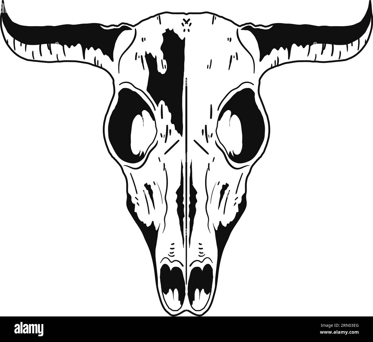 Bull Skull Style Drawing icon Stock Vector Image & Art - Alamy