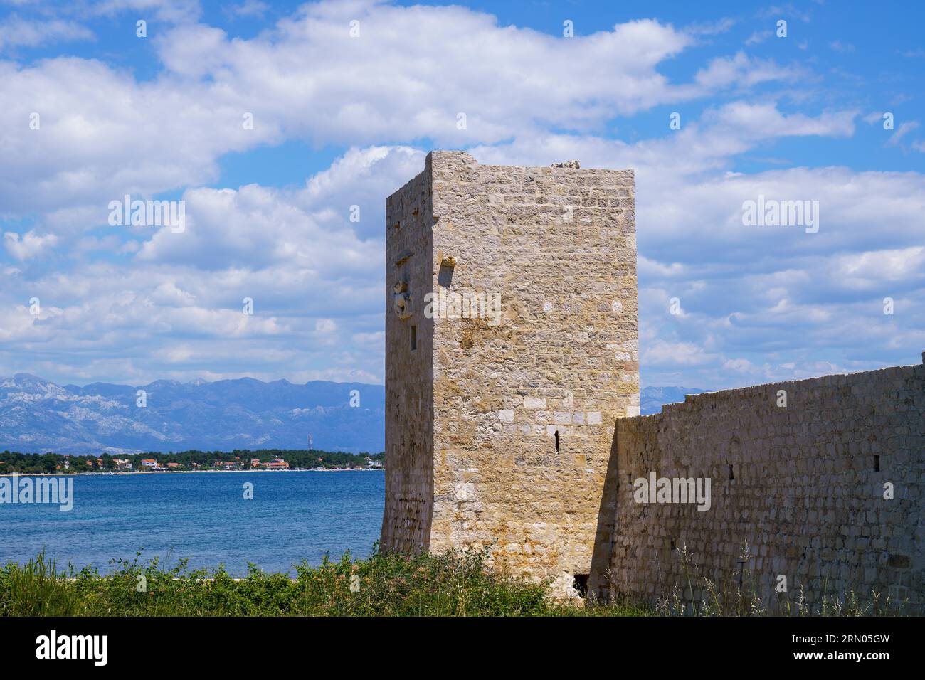 Old Venetian fort. Ruins of old medieval castle on mediterranean sea ...