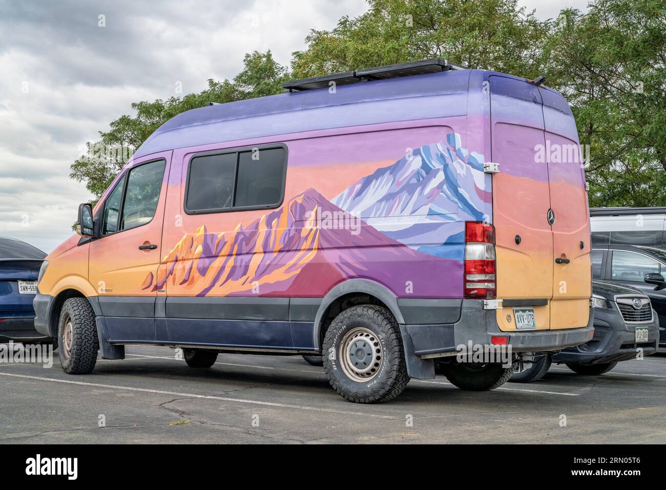 Loveland, CO, USA - August 25, 2023: Mercedes Sprinter camper van with ...