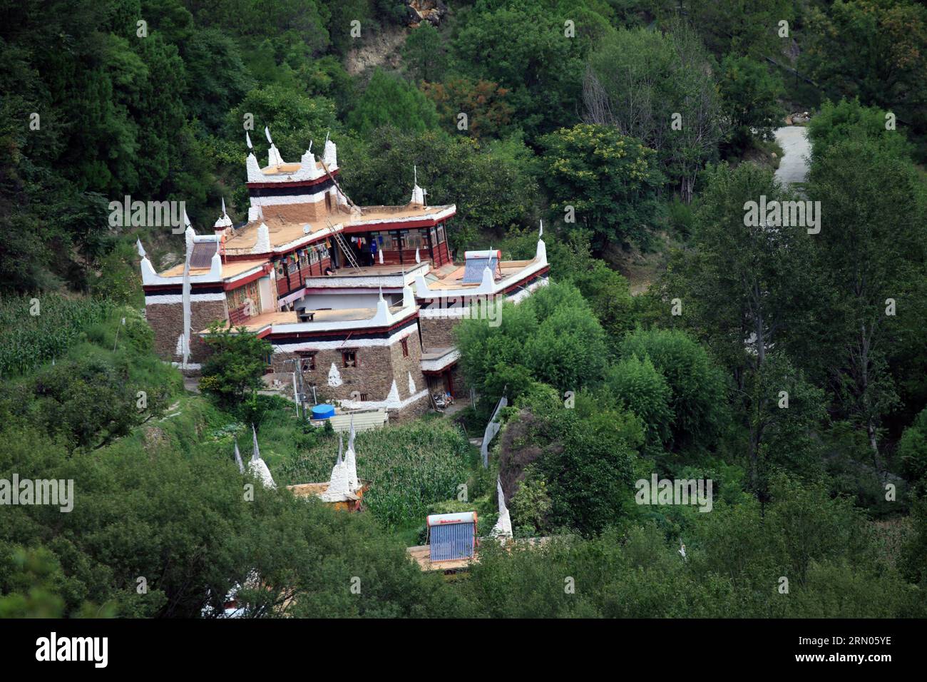 ABA, CHINA - AUGUST 10, 2023 - A general view of Jiaju Tibetan Village ...