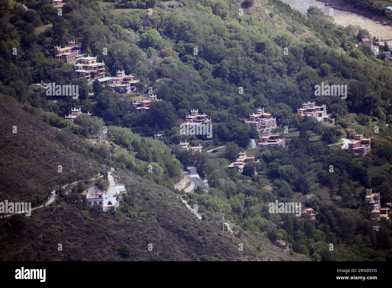ABA, CHINA - AUGUST 10, 2023 - A general view of Jiaju Tibetan Village ...