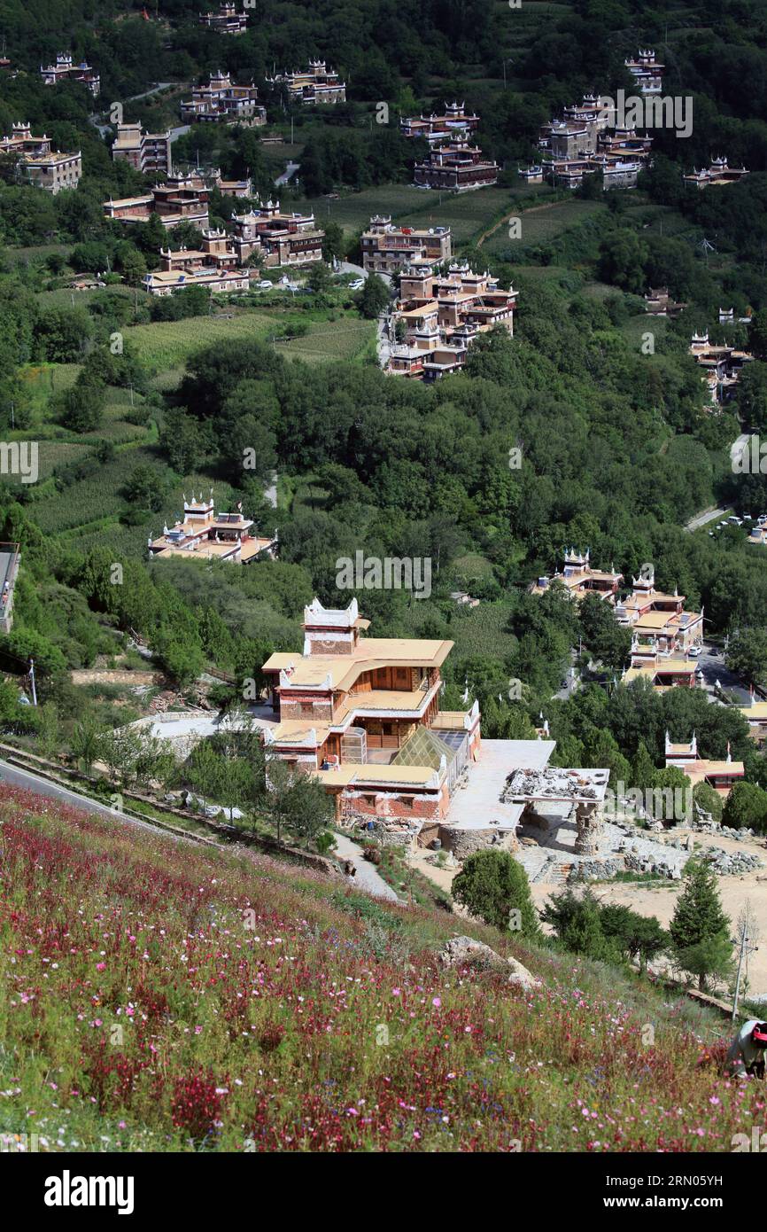 ABA, CHINA - AUGUST 10, 2023 - A general view of Jiaju Tibetan Village, one of China's most ...